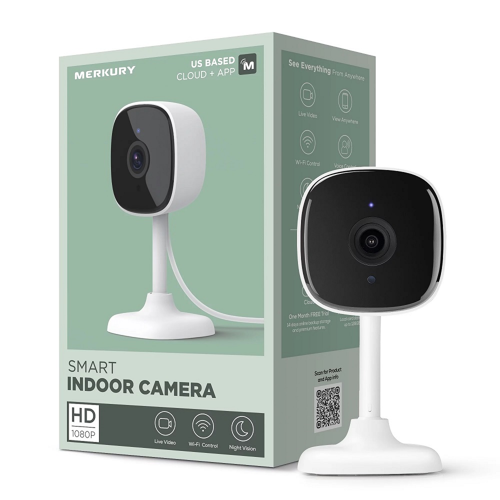 Merkury Smart MI-CW051-199W 1080P Smart Indoor Camera with Voice ...